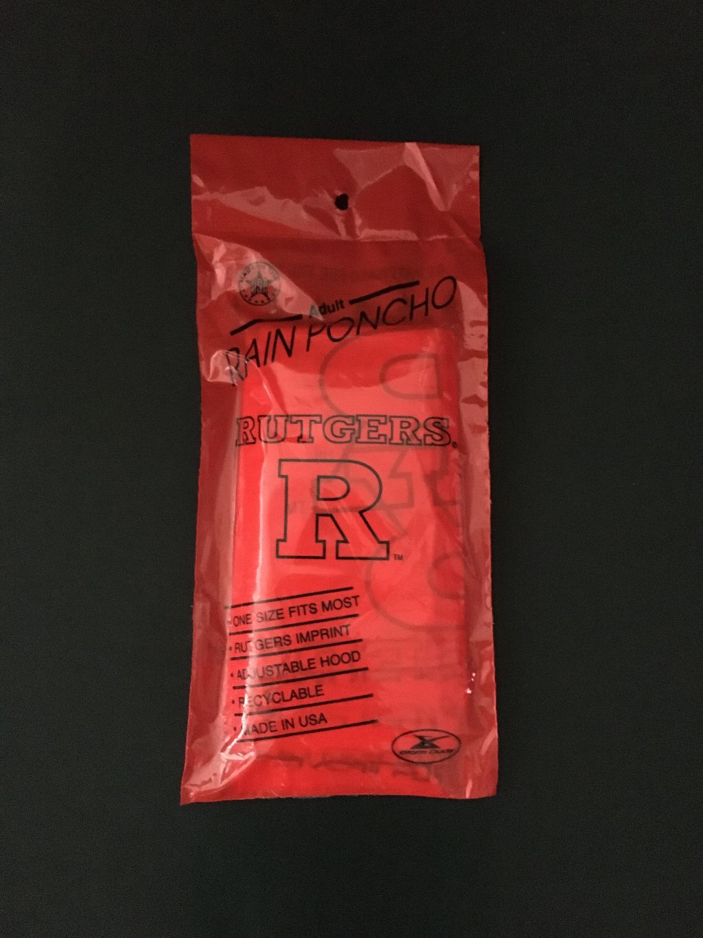 Rutgers Rain Poncho - Scarlet Fever Rutgers Gear