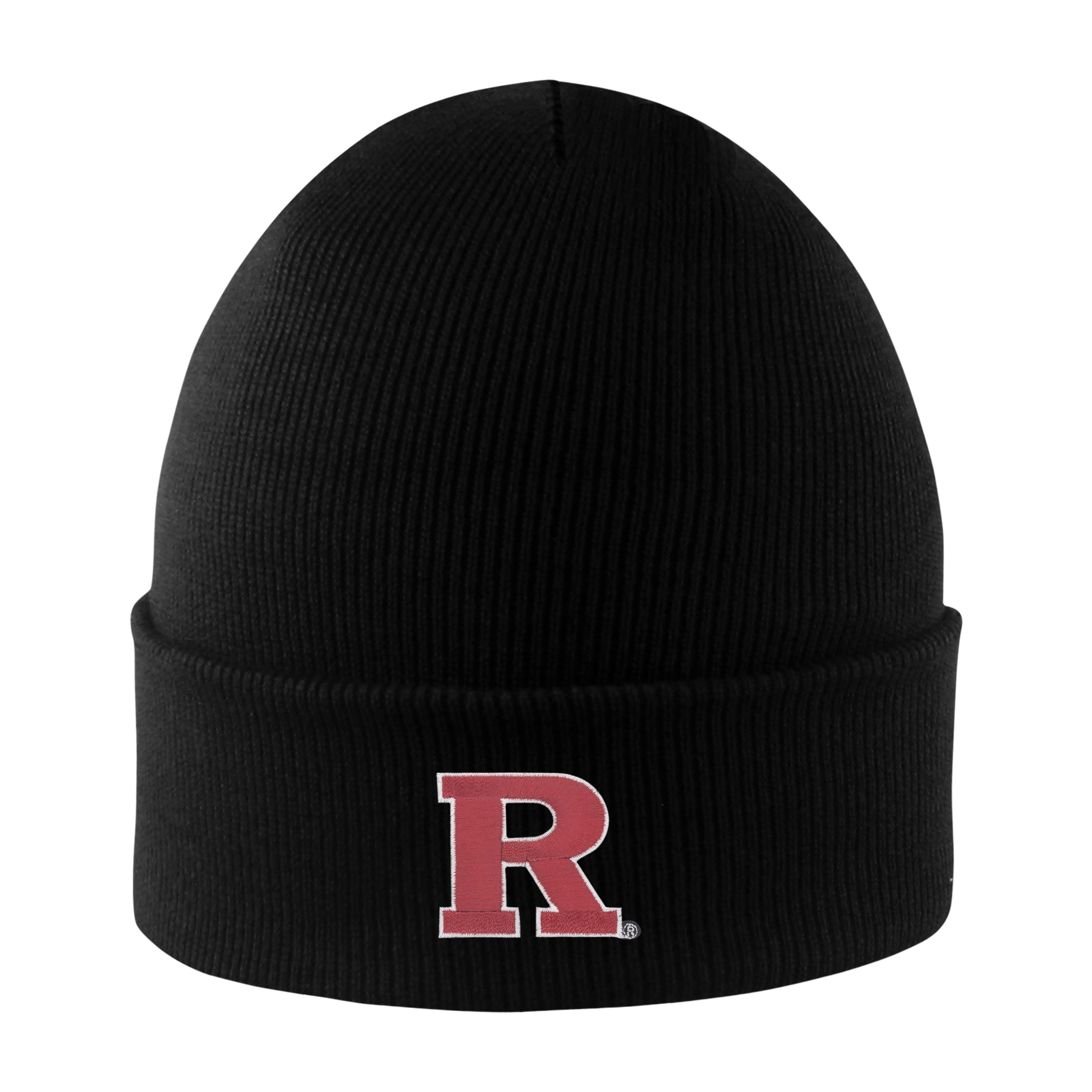 Rutgers LogoFit Cuffed Knit Hat Black - Scarlet Fever Rutgers Gear
