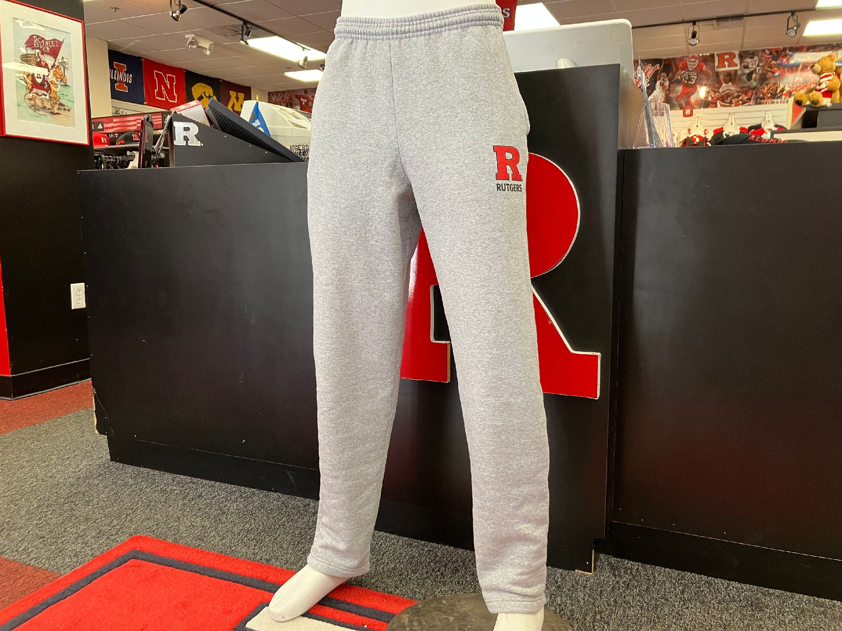 Rutgers Open Bottom Sweatpant Grey - Scarlet Fever Rutgers Gear