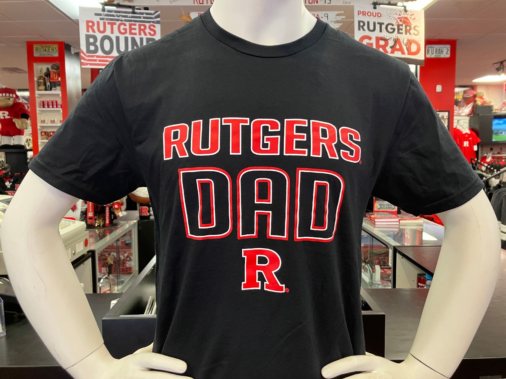 Rutgers Parent Black T Dad - Scarlet Fever Rutgers Gear
